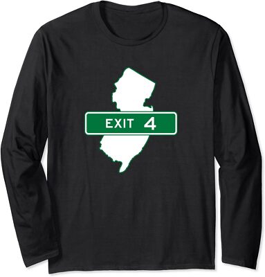 New Jersey NJ GSP Garden State Parkway Exit Sign 4 Long Sleeve T-Shirt ...