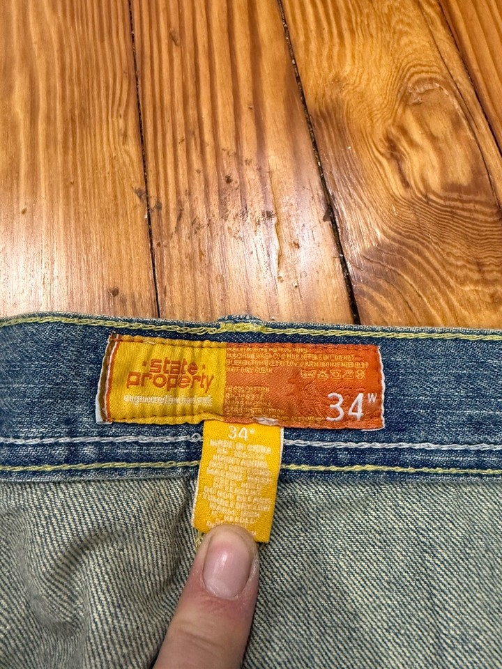 baggy asf faded vintage 90s grunge punk state property wide leg jeans ...