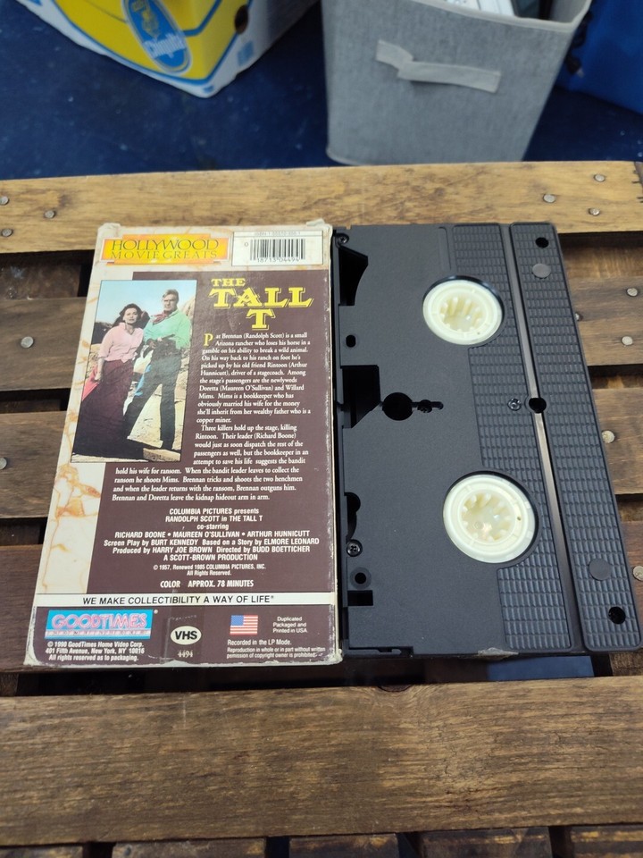 The Tall T (VHS, 1957, Renewed 1990) Randolph Scott, Maureen O’Sullivan ...