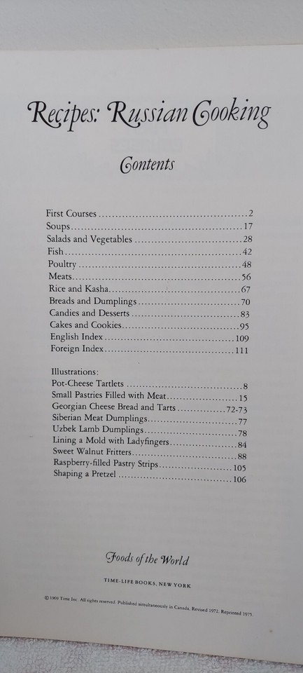 TIME-LIFE FOODS OF THE WORLD RECIPES RUSSIAN COOKING COOKBOOK REVISED ...