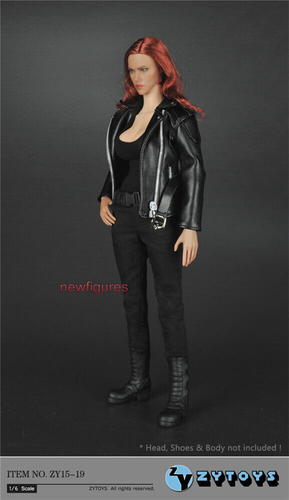 1/6 Female Clothes Leather Jacket Pants Vest Terminator TX Costume ...