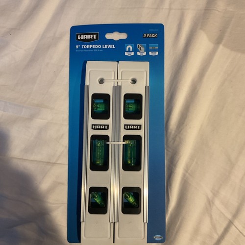 New 2 Pack Hart 9 Inch Magnetic Torpedo Level Top View Window V-Groove ...