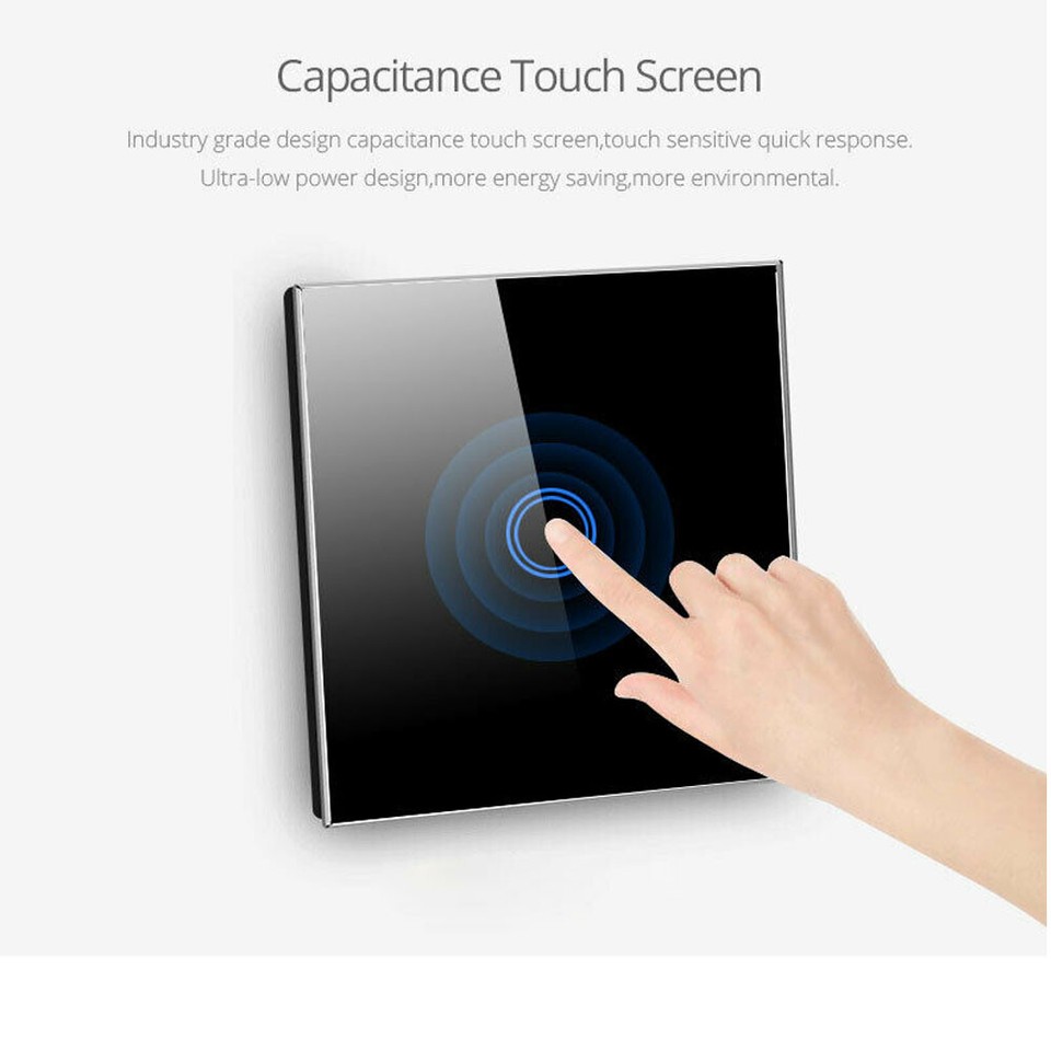 1/2/3 Gang EU Panel Touch LED Light Switch WiFi ON/OFF,Dimmer Switch ...