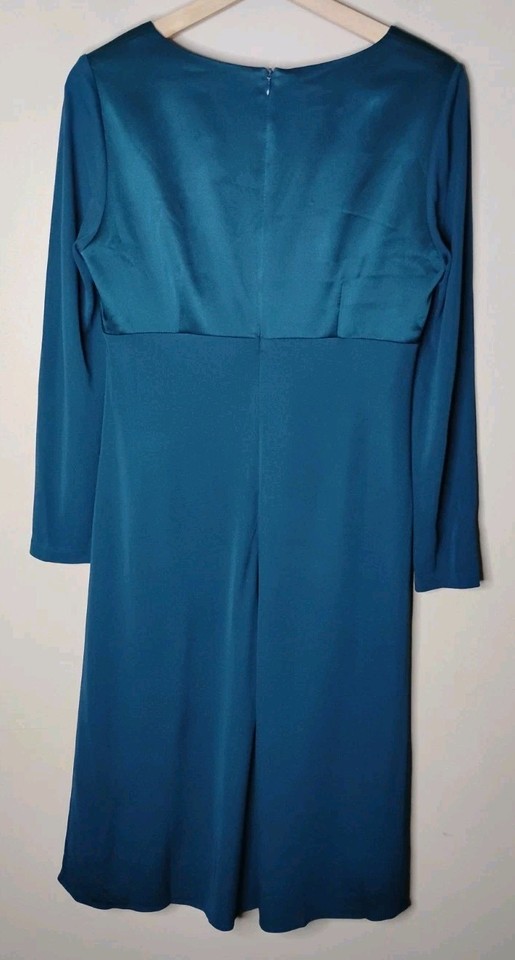 Talbots Teal Silk-Bodice Midi Dress Women’s 6P Old-Money Classic Evening Modest | eBay