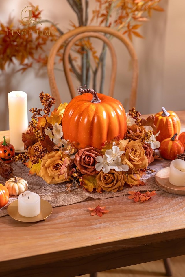 TINGE TIME Artificial Flowers Combo Set, Gradient Color Flower Leaf ...