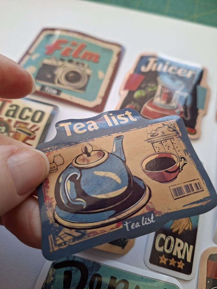 Vintage Department Store Food Stickers X10 Crafting Scrapbook Junk ...