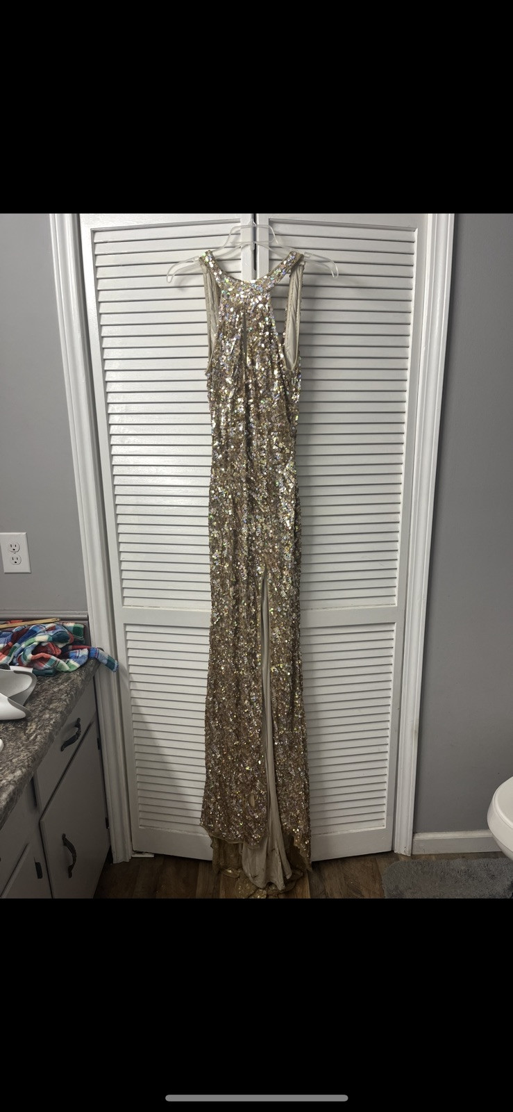 Gold Sequin Cassandra Stone Prom Dress - Gem