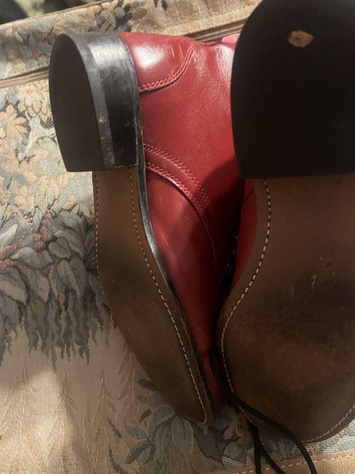 Justin Women's Cowboy Boots Size 8.5B Red Classic Roper Cowgirl Western ...