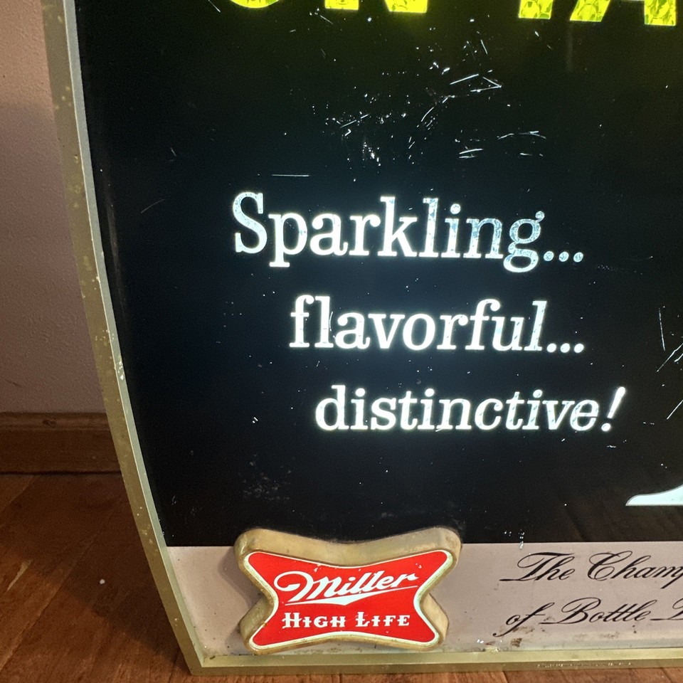 Miller High Life Pouring Beer Motion Light Sign Animated Bar Champagne ...