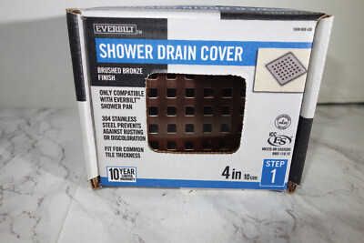 Everbilt Shower Drain Cover Square Grid Brushed Bronze 4" inch ...
