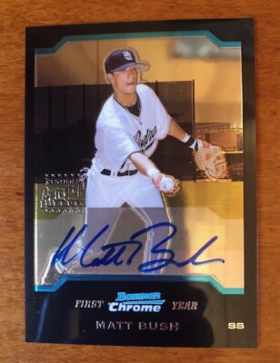 2014 Bowman Chrome Draft Matt Bush Autograph San Diego Padres | eBay