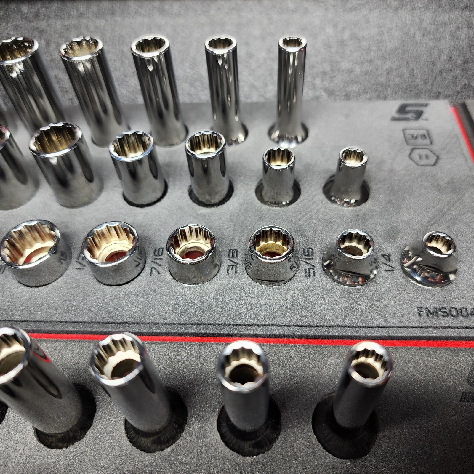 Snap-on Tools NEW 12-POINT RED 101pc 3/8" Drive General Service Set ...