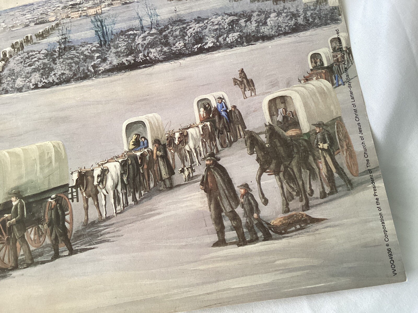 LDS Art Mormon Pioneers Lesson Poster 11x17” Vtg Exodus From Nauvoo ...
