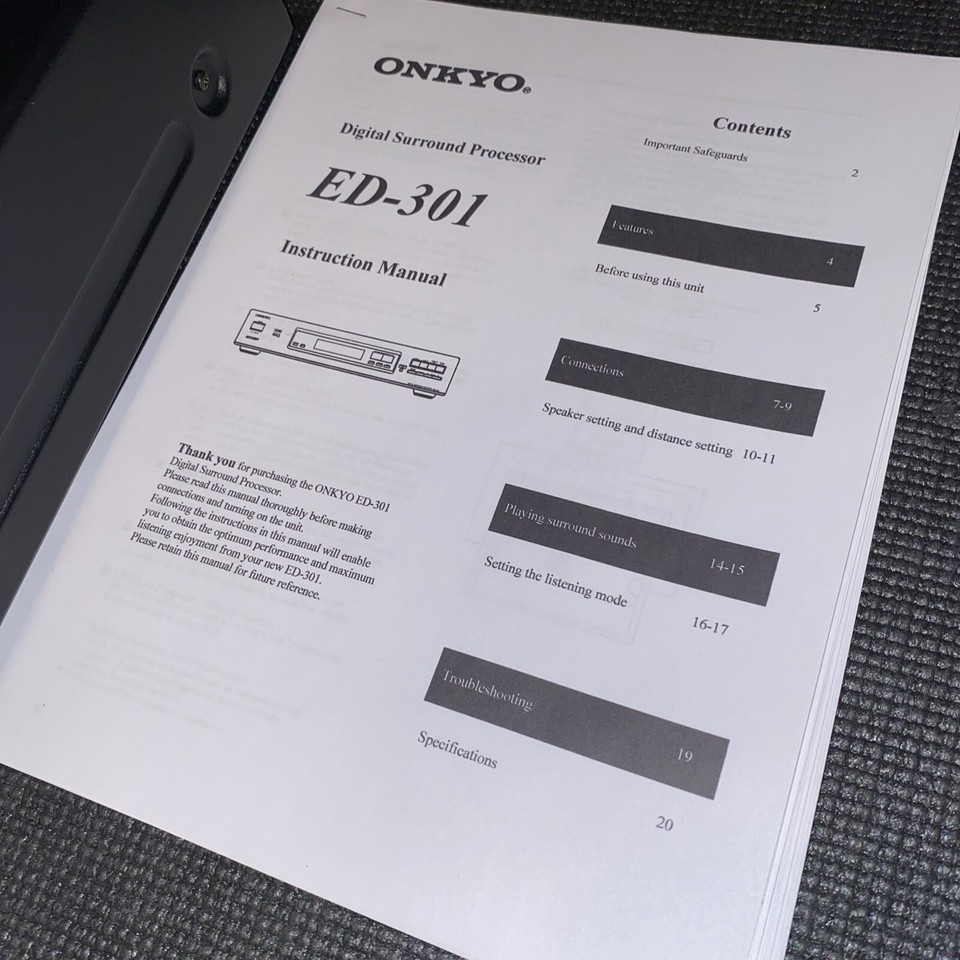 ONKYO Digital Surround Processor ED-301 | eBay