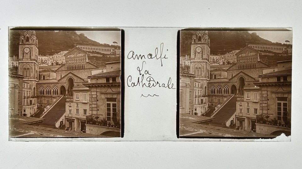Italien Amalfi Der Kathedrale c1900 Foto Platte De Verre Stereo Vintage ...