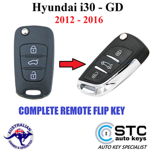 HYUNDAI i30 GD REMOTE TRANSPONDER FLIP KEY FOB 2012 2013 2014 2015 2016 ...