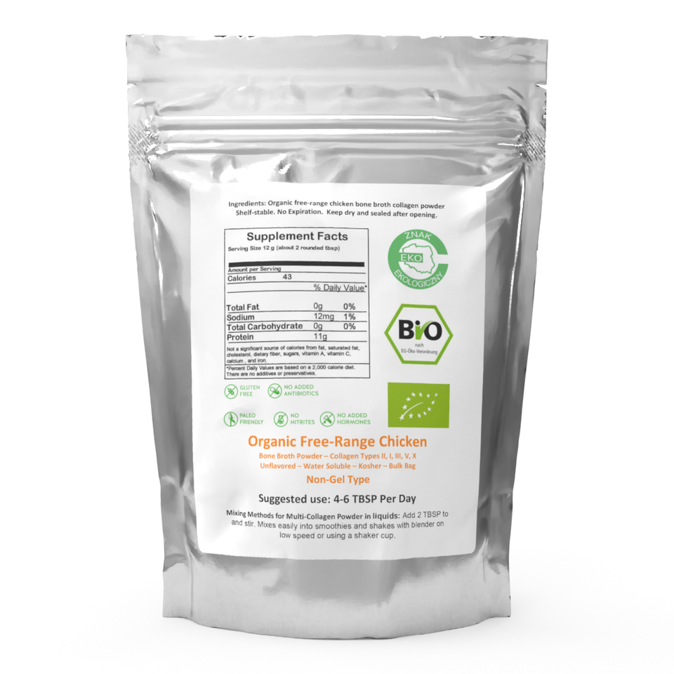 Chicken Bone Broth Collagen Powder - Pure & Organic - Free-Range (300g ...