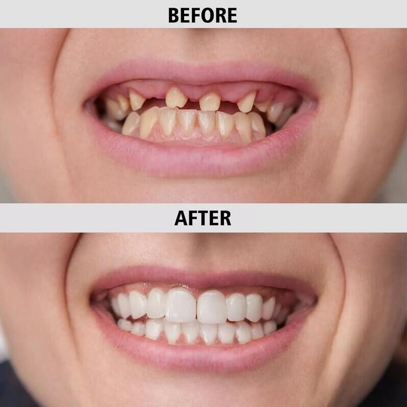 DIY Denture Kit Full set Dental Upper Lower False Teeth Kit For Repair ...