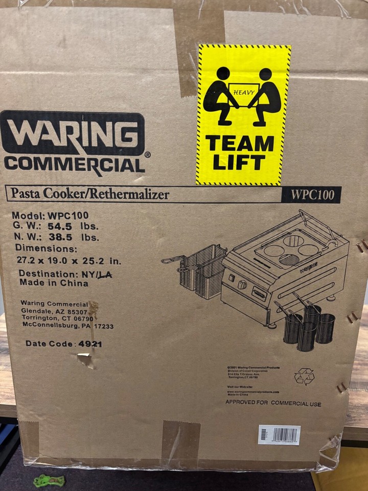 NEW Waring Commercial WPC100 Electric Pasta Cooker ReThermalizer NEW | eBay