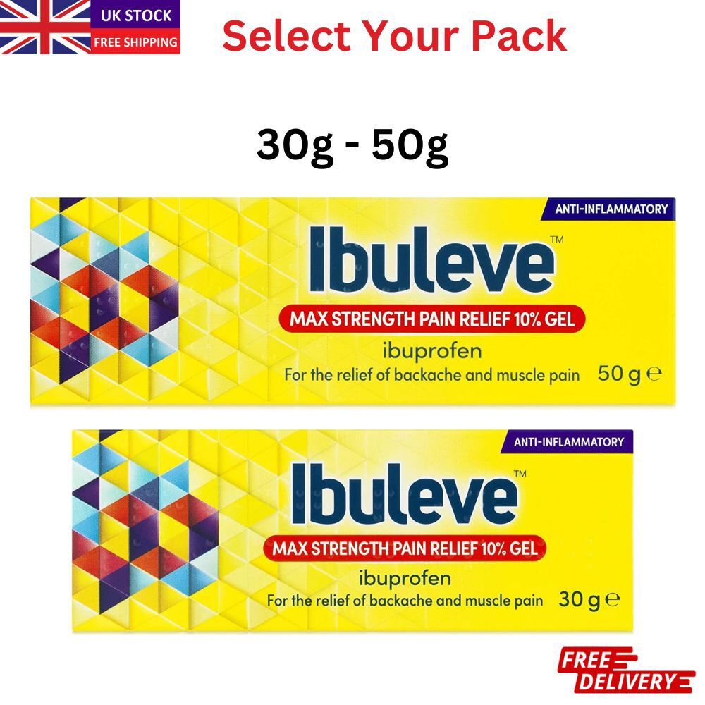 Ibuleve Max Strength Pain Relief 10% Gel Anti-Inflammatory Sprains ...