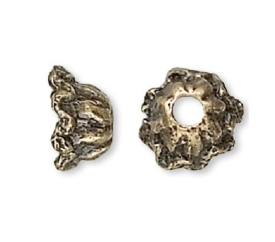 Bead Caps, 100 Antiqued Brass Finished Pewter 6x4mm Flower to Fit 4-6mm ...