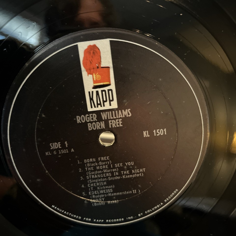Roger Williams – Born Free LP Vinyl Record KL-1501 Kapp 1967 Piano #251 | eBay