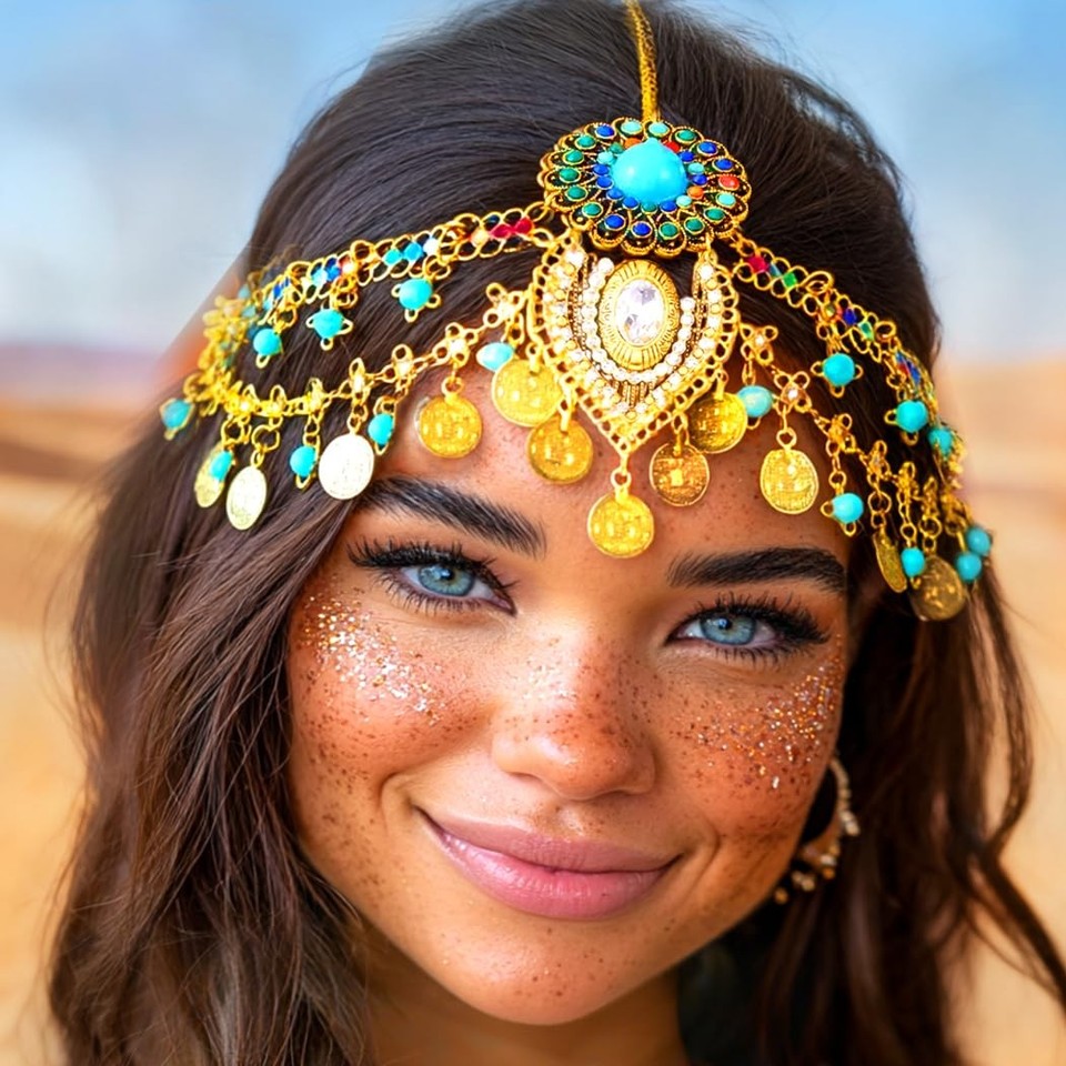 Urieo Gold Head Chain, Egyptian Head Jewelry for Women | eBay