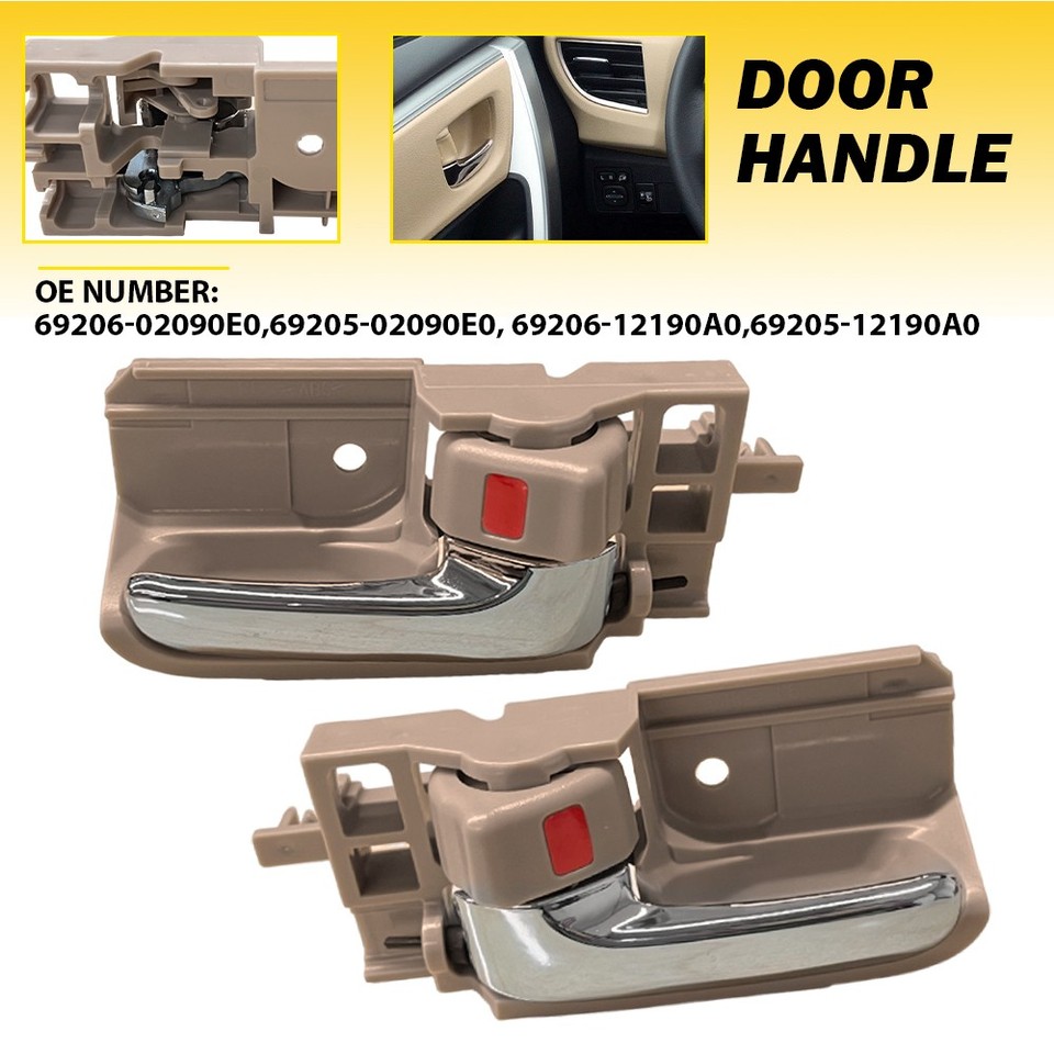 2PCS Beige Chrome Interior Door Handle LH RH For 2003-2008 Toyota ...