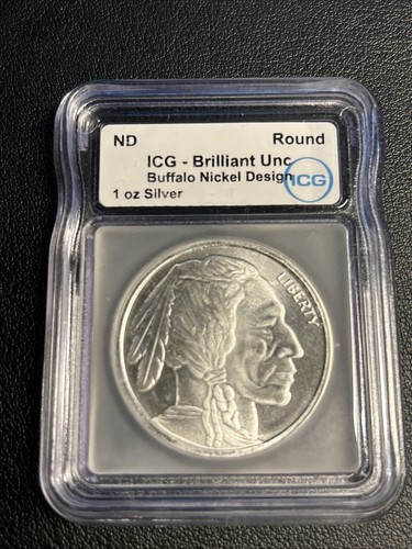 1 oz Silver Round – Buffalo Nickel Design – ICG Brilliant Uncirculated ...
