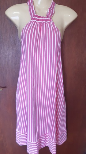 Asos Pink Dress Striped Backless Size 8 New with tags Belt not included ...