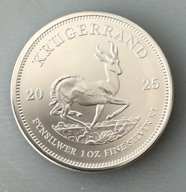Roll of 25 Silver 2025 South Africa Silver Krugerrand 1 oz 1 Rand coins ...