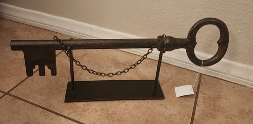 RARE NEW Pottery Barn Metal Key On Stand Decorative Object | eBay