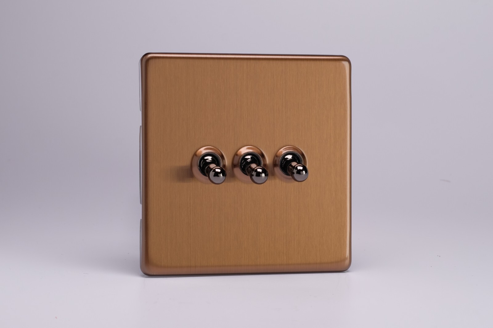 Varilight Screwless Brushed Bronze Light Switch Socket Dimmer Toggle ...