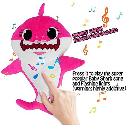 Sing and Light Cartoon Baby Shark Stuffed Toys Kid Plush Toy Party ...