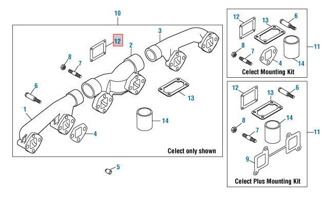 Turbo Mounting Gasket for Cummins N14 & 855. PAI # 131370 Ref ...