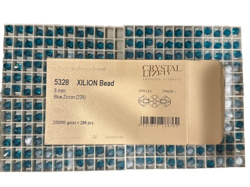 278pcs Authentic 8mm Swarovski Crystals 5328 Xilion Bicone Beads Blue ...