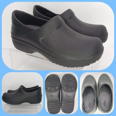 Crocs 205384 Dual Comfort Women’s Size 6 Closed Toe Clogs Black Slip ...