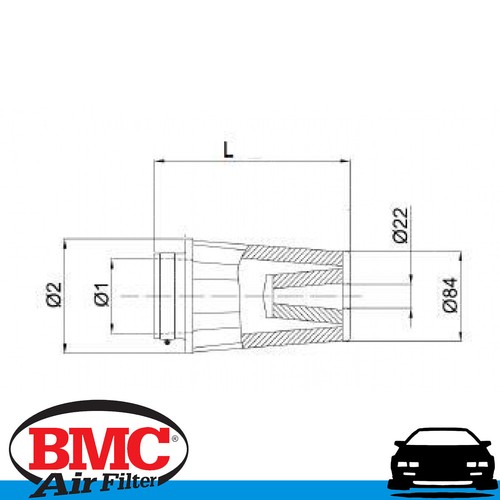 BMC Air Filter Pod (Small) Open Metal Top 70mm (2.75") In / 115mm W ...