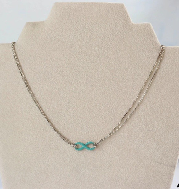 Tiffany & Co. 💯% Auth Turquoise Enamel Infinity Necklace w\Pouch 925 ...
