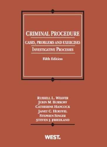 Criminal Procedure, Cases, - Paperback, by Weaver Russell L.; - Very ...
