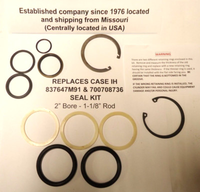 837647M91 & 700708736 SEAL KIT - REPLACES CASE IH - 2" BORE - 1-1/8 ...