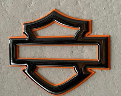Harley Davidson Emblems 2 pcs ORANGE&BLACK Puffy Custom CVO Fuel Tank ...