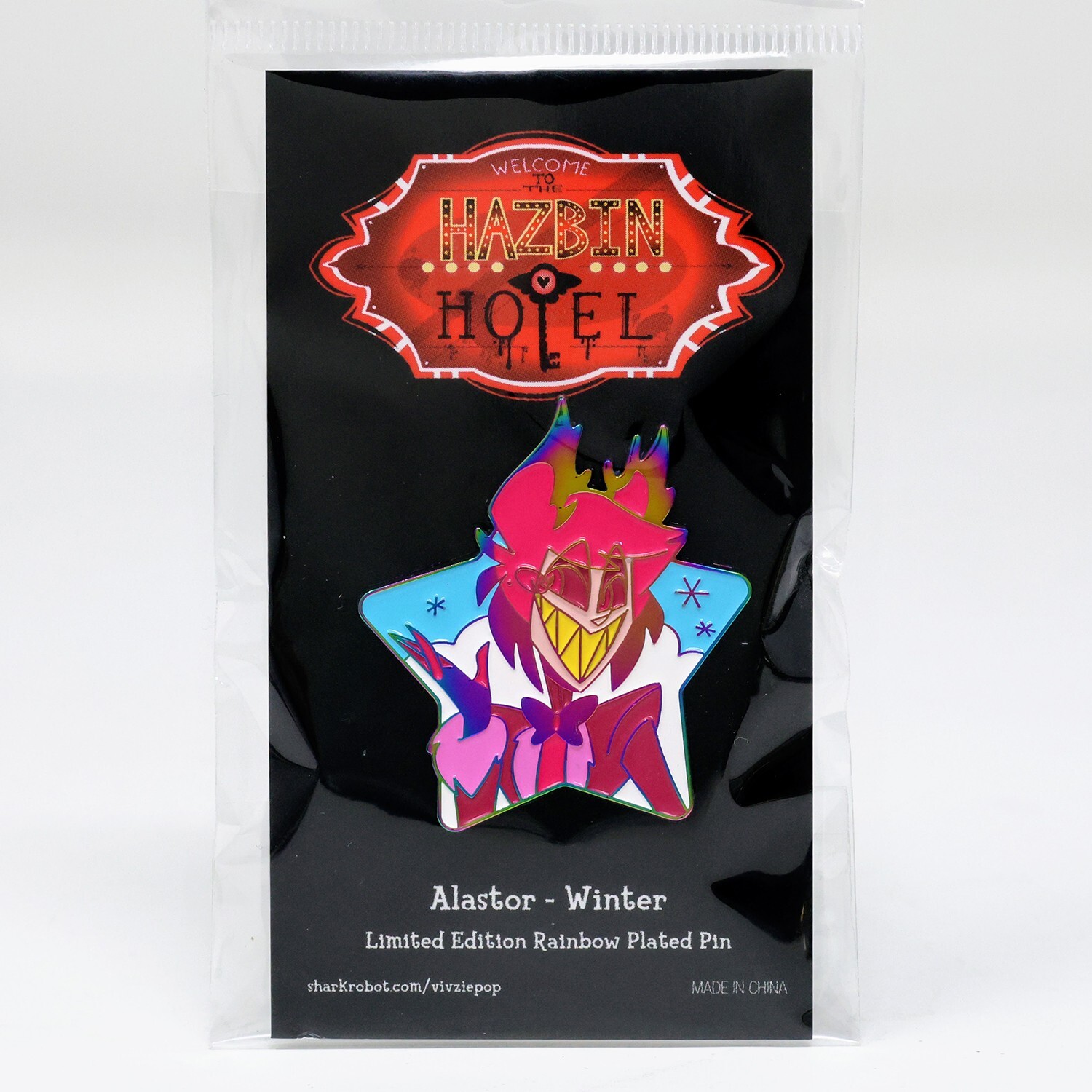 Alastor Winter 2023 Rainbow Plated Enamel Pin Limited Edition Hazbin ...