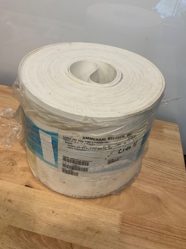 8"W x 71’L Conveyor Belt Fabric ESF 6/2 0+0 (PU) White Food Grade 2BX ...