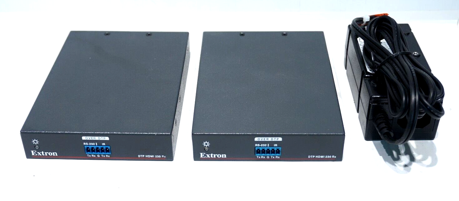 2 - EXTRON DTP HDMI 230 Rx DIGITAL TWISTED PAIR RECEIVERS with 1 POWER ...