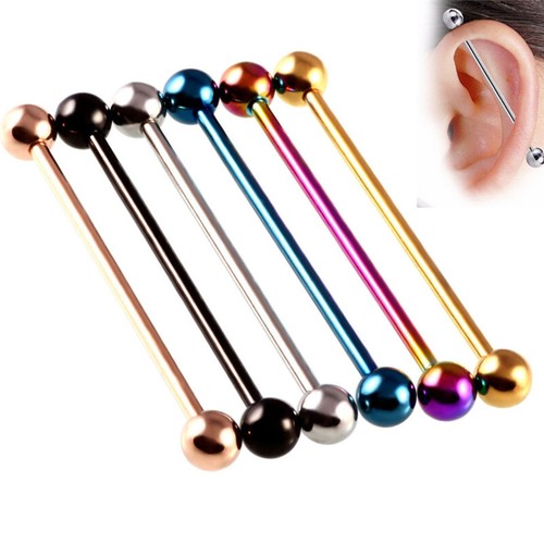 Surgical Steel Industrial Bar Scaffold Ear Barbell Ring Women Piercing ...