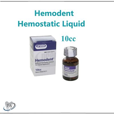 Dental Premier Hemodent 10 cc Buffered Hemostatic Solution 4 Topical ...