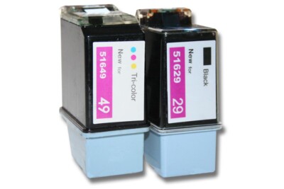 2x Tintenpatronen schwarz color für HP Deskjet 600 / 660 / 660c / 670 ...