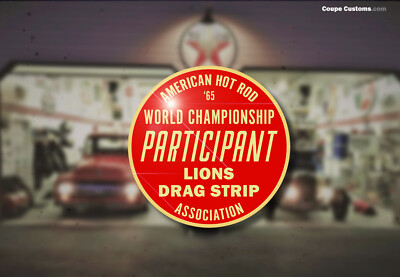 Vintage Lions Drag Strip Racing Decal Hot Rod Flathead Ford V8 1965 ...