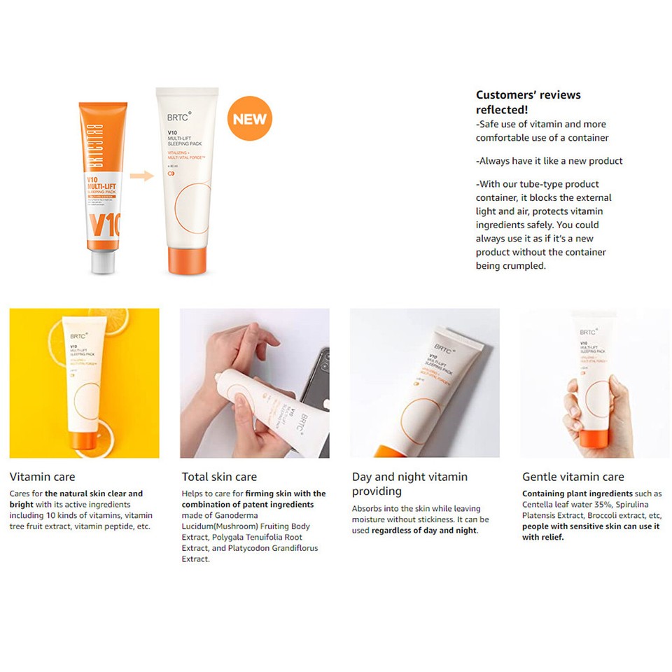 BRTC V10 Multi Lift Sleeping Pack 2.7oz / 80ml Renewal, Brightening, Lifting | eBay